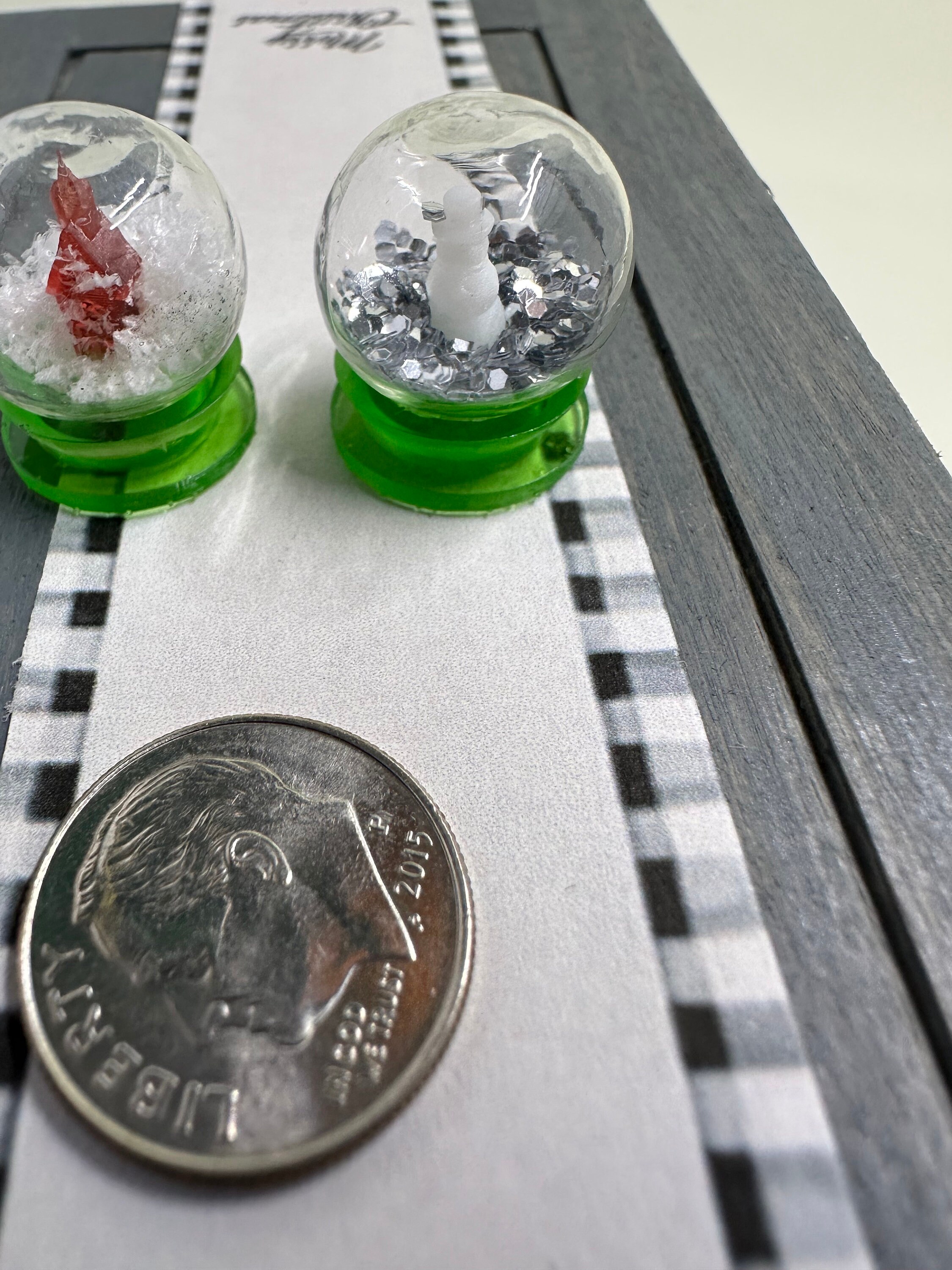 1:12 Scale Miniature Christmas Snow Globe With Realistic Fake Snow - Etsy