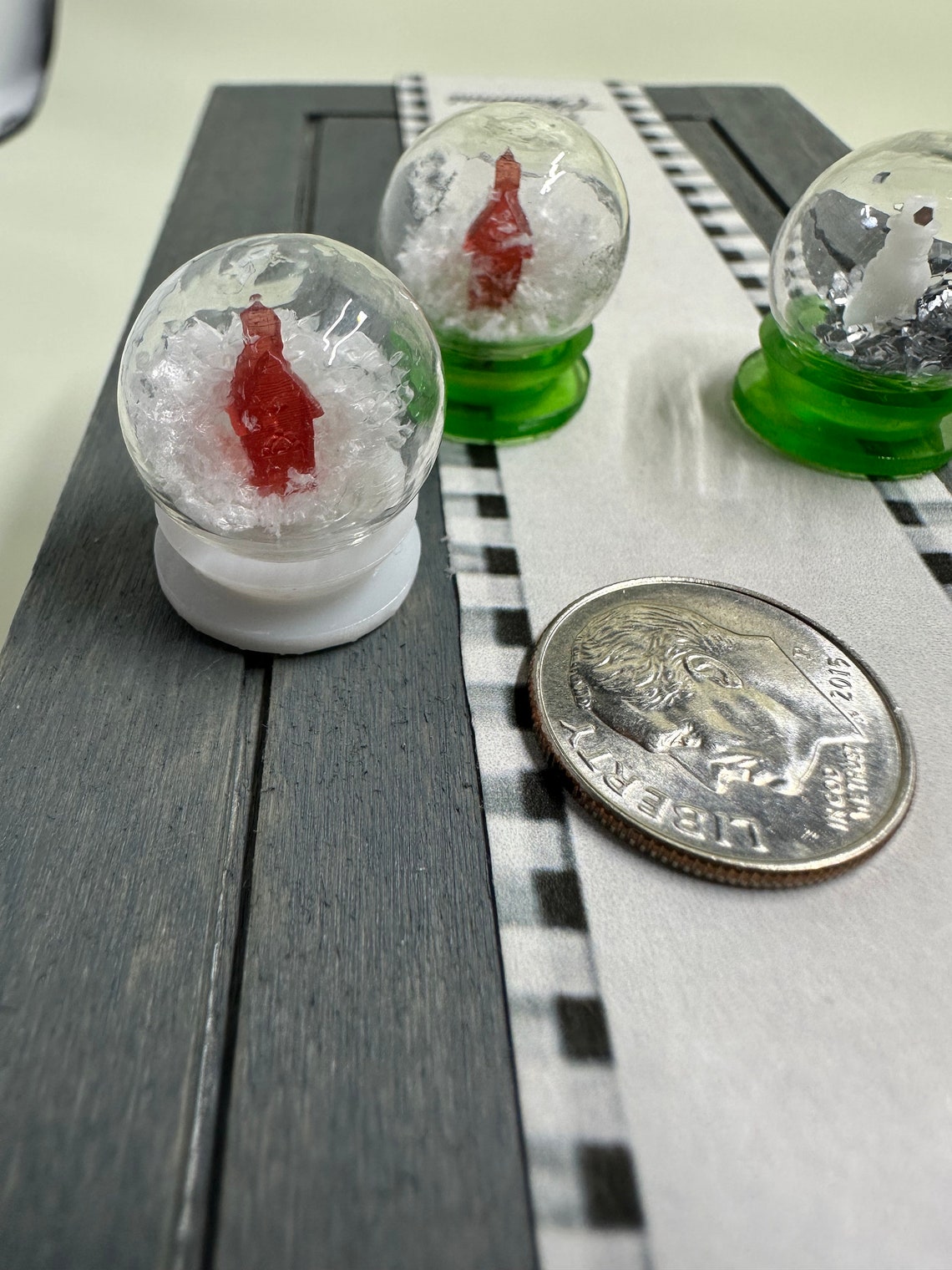 1:12 Scale Miniature Christmas Snow Globe With Realistic Fake Snow - Etsy