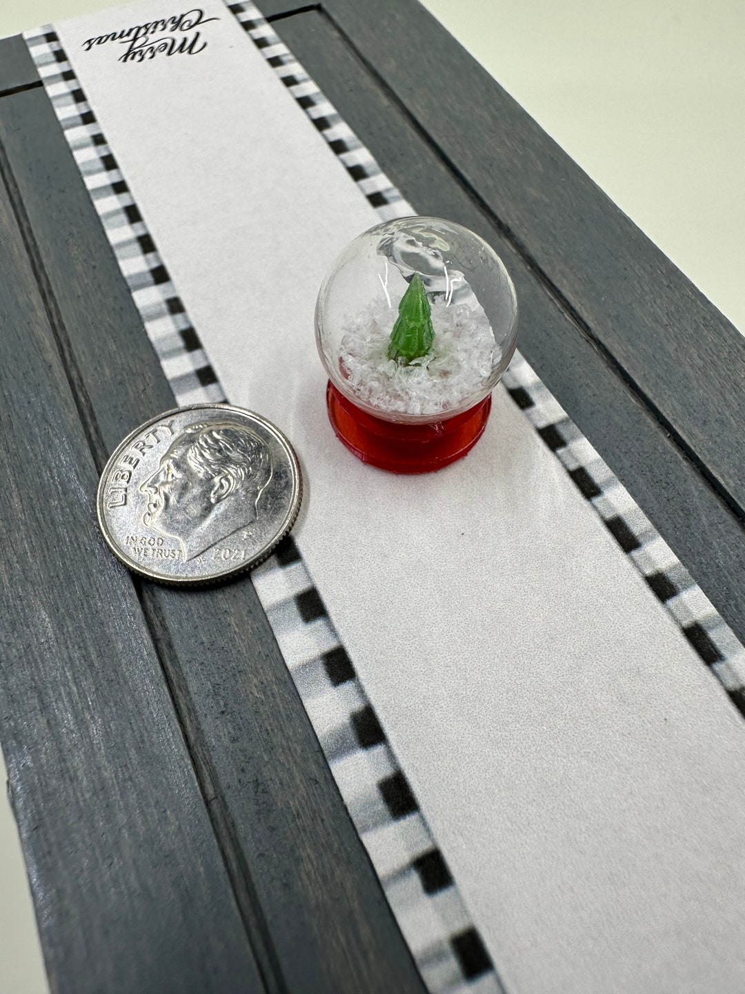 1:12 Scale Miniature Christmas Snow Globe With Realistic Fake Snow - Etsy