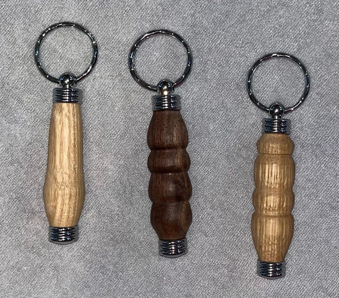 Hand-turned Keychain With Hidden Compartment - Etsy