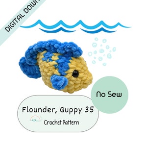 Flounder Guppy 35 No Sew Crochet Pattern Digital Download Beginner ...