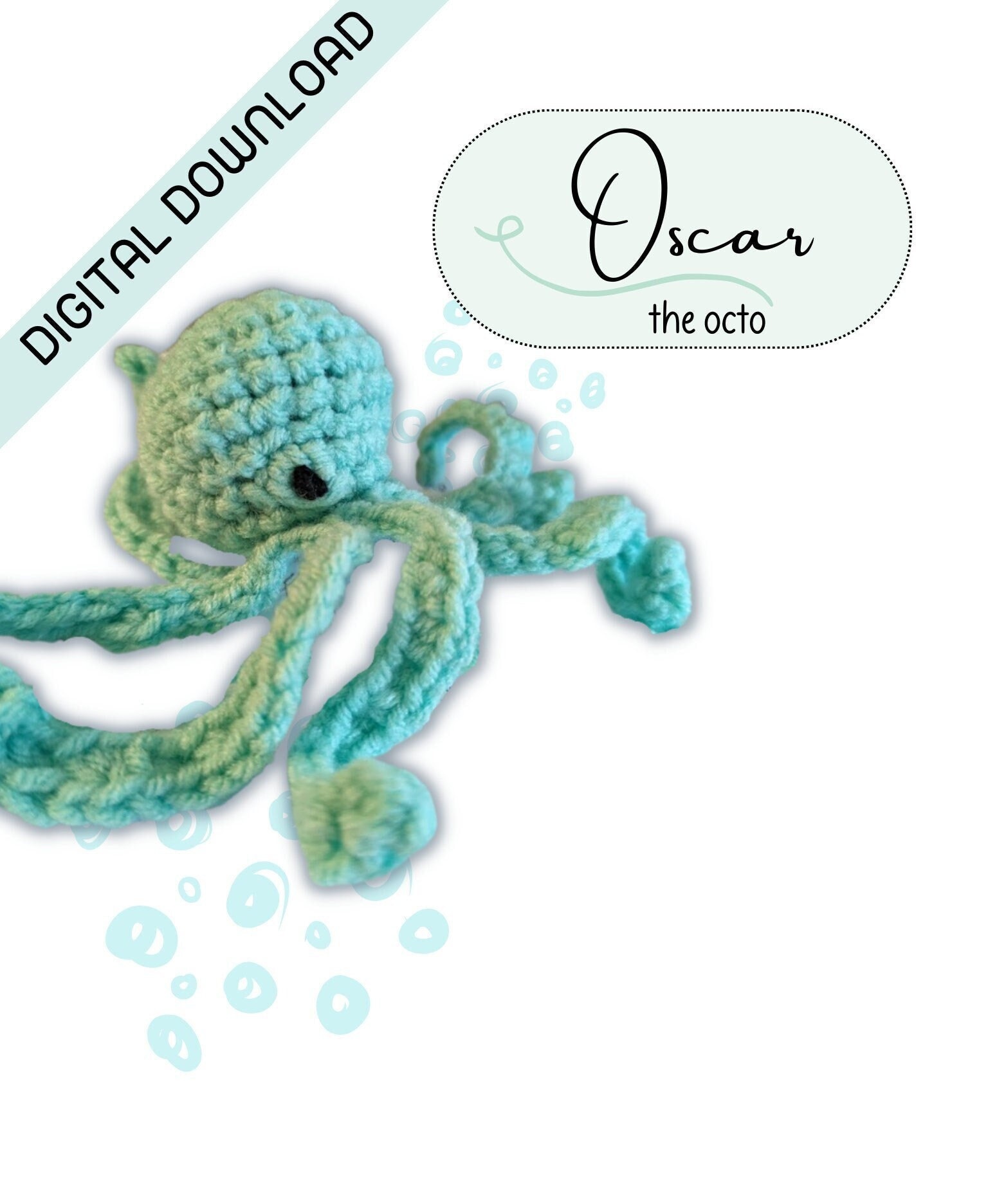 Oscar the Octo, No Sew Crochet Pattern Digital Download Beginner ...