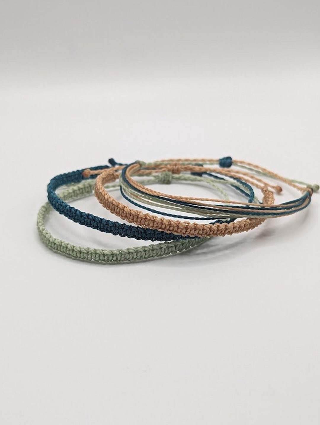 Macrame Knot String Bracelet Set: Waterproof Bohemian Wax Cord - Etsy
