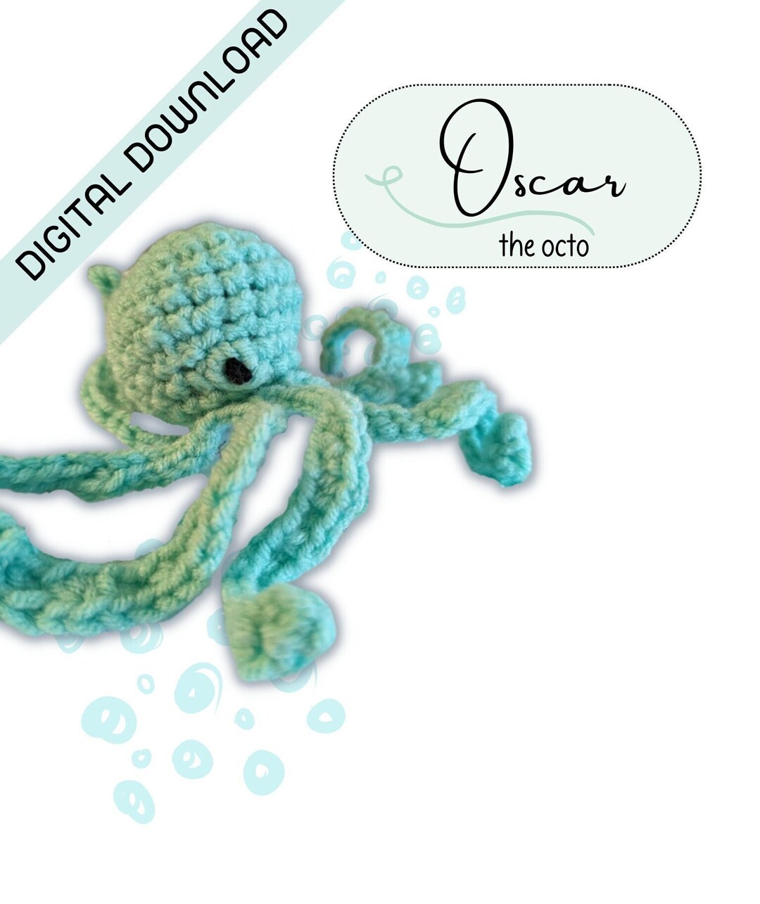 Oscar the Octo, No Sew Crochet Pattern Digital Download Beginner ...