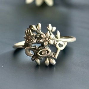 Mini Sterling Silver Cimaruta Ring | Road Opener | Protective Talisman ...