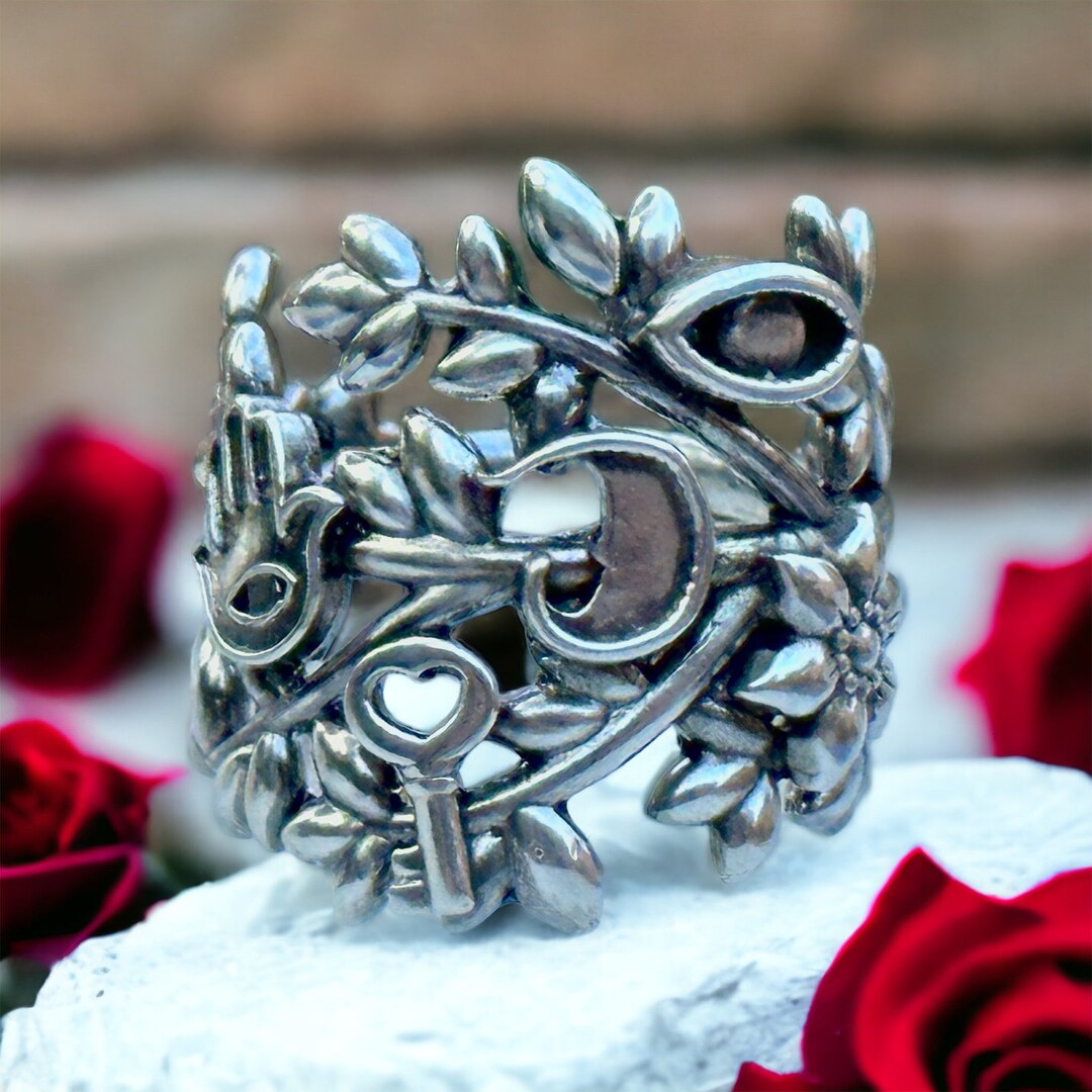 Sterling Silver Statement Cimaruta Ring With Natural Burmese Ruby - Etsy