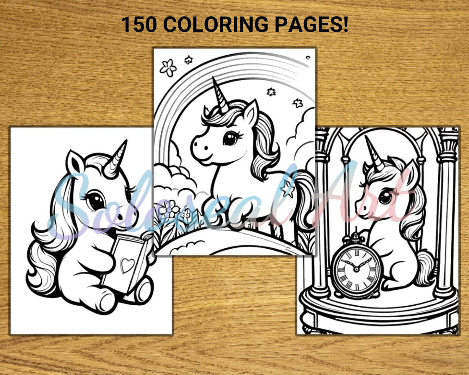 Special Playful Unicorns Coloring Book 150 Pages Printable PDF With ...