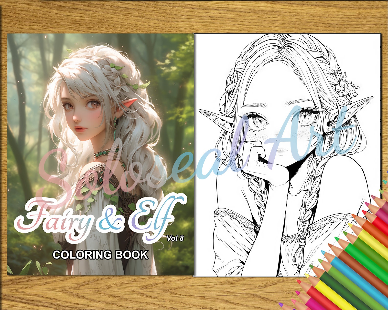 Fairy and Elf Coloring Book Vol 8 - Instant Download With Free Poster ...