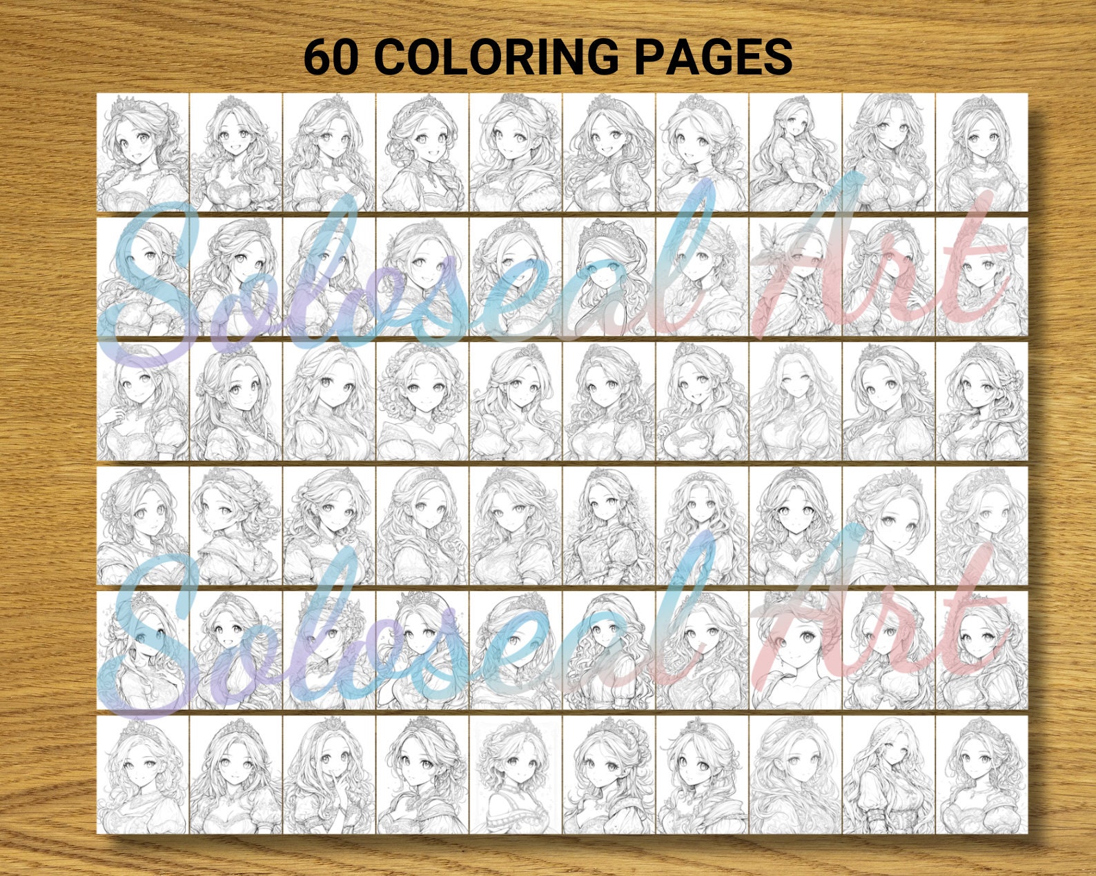 Enchanted Anime Princess Coloring Pages Vol 1 60 Beautiful Designs, for ...