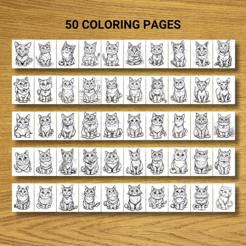 Grayscale Cats Coloring Pages for Adults Vol1 Sophisticated Feline Art ...