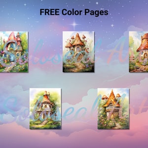 Dreamy Fairy Houses Coloring Book for Kids + Adults, 100 Printable ...