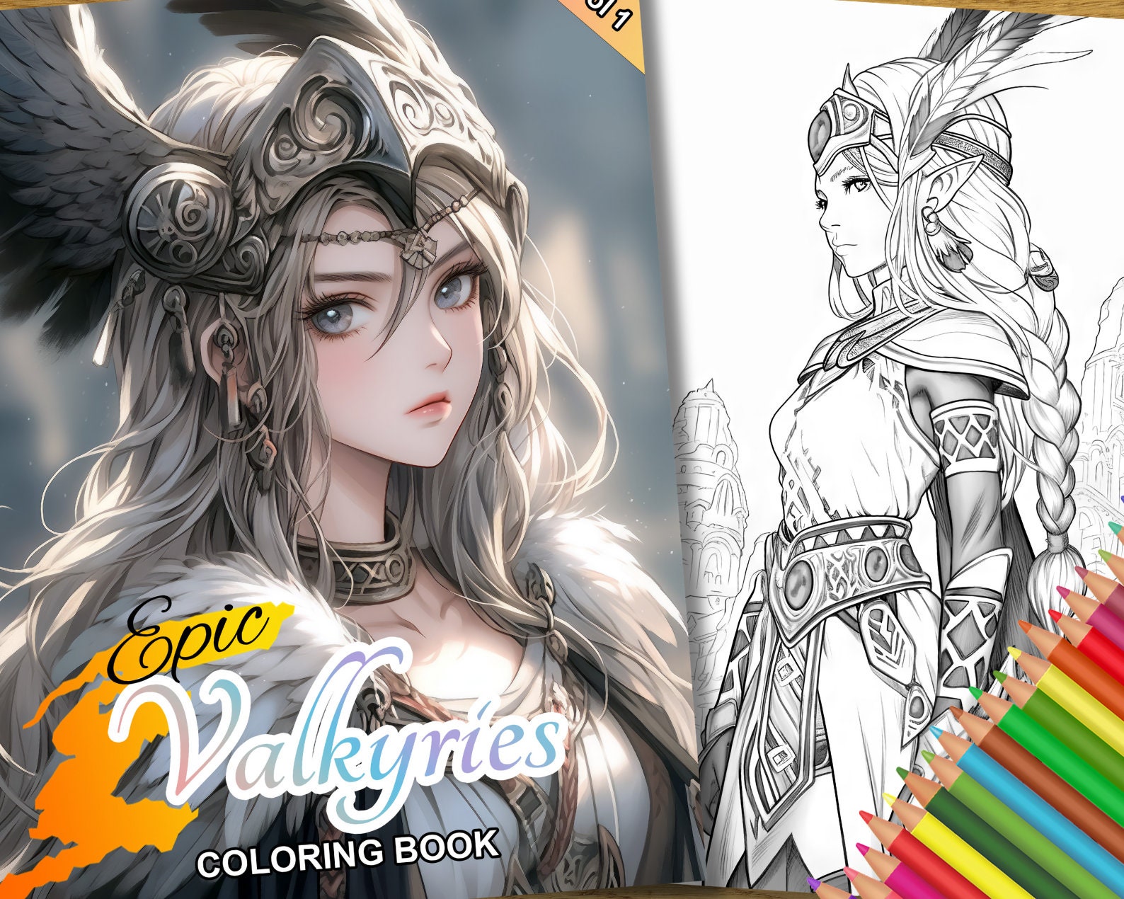 Epic Valkyries Coloring Book Vol 1 Grayscale & Light Version Pages Free ...
