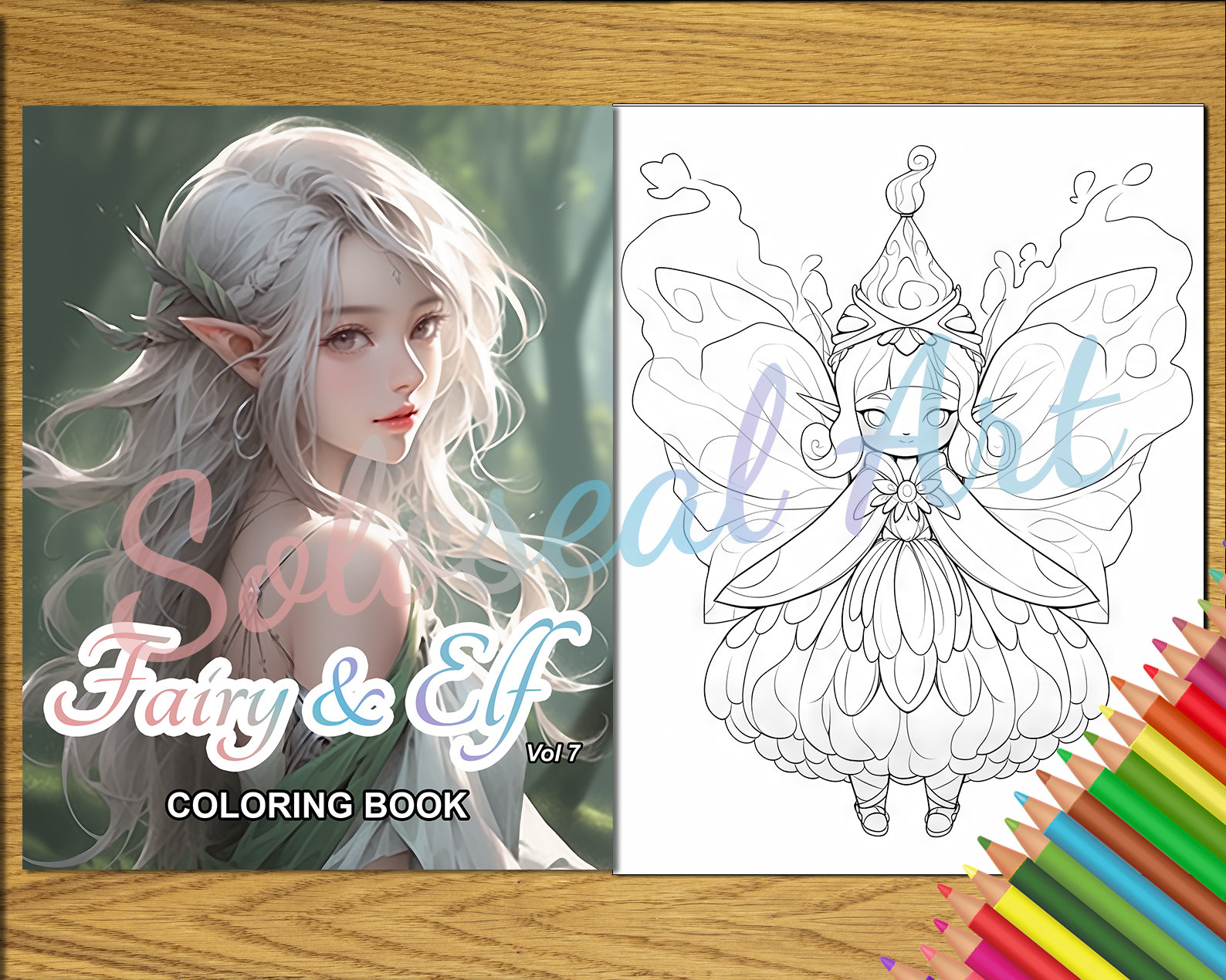 Fairy and Elf Coloring Book Vol 7 Instant Download With Free Poster Art ...