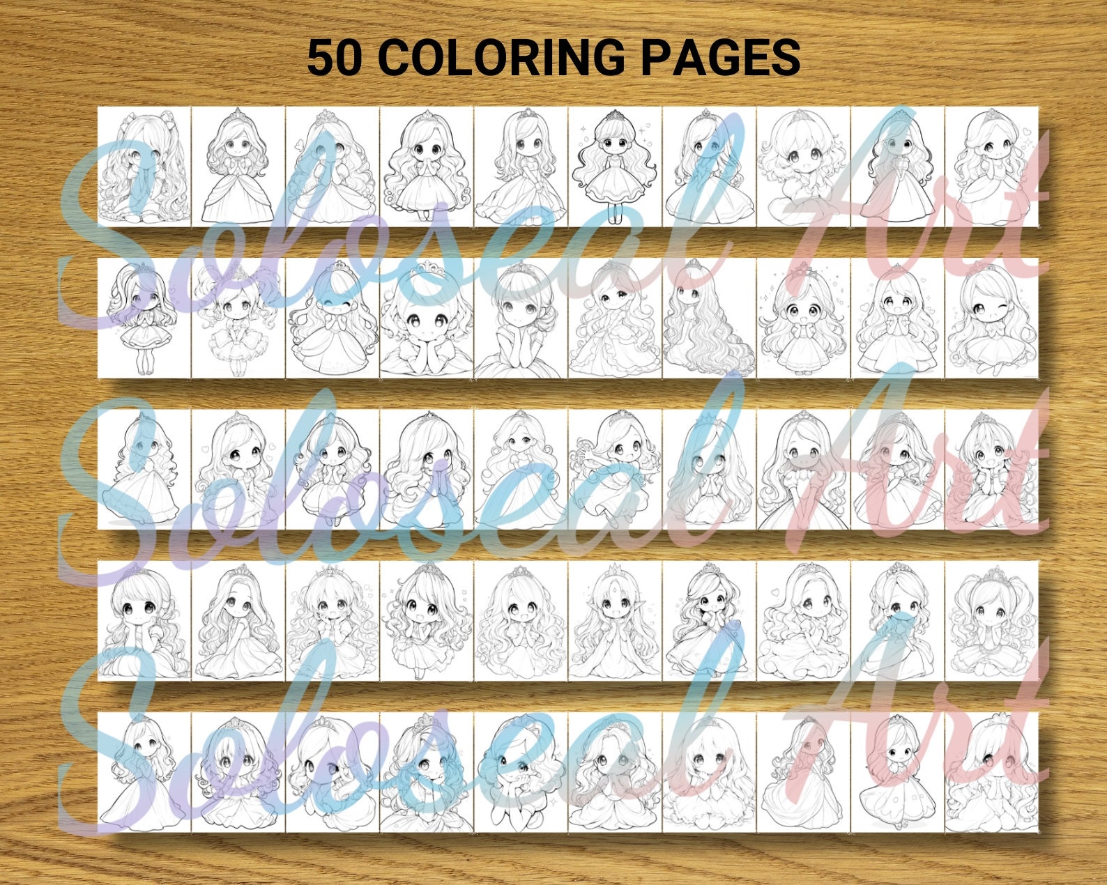 Chibi Anime Princess Coloring Pages Vol 1 Printable Cute Chibi Art for ...