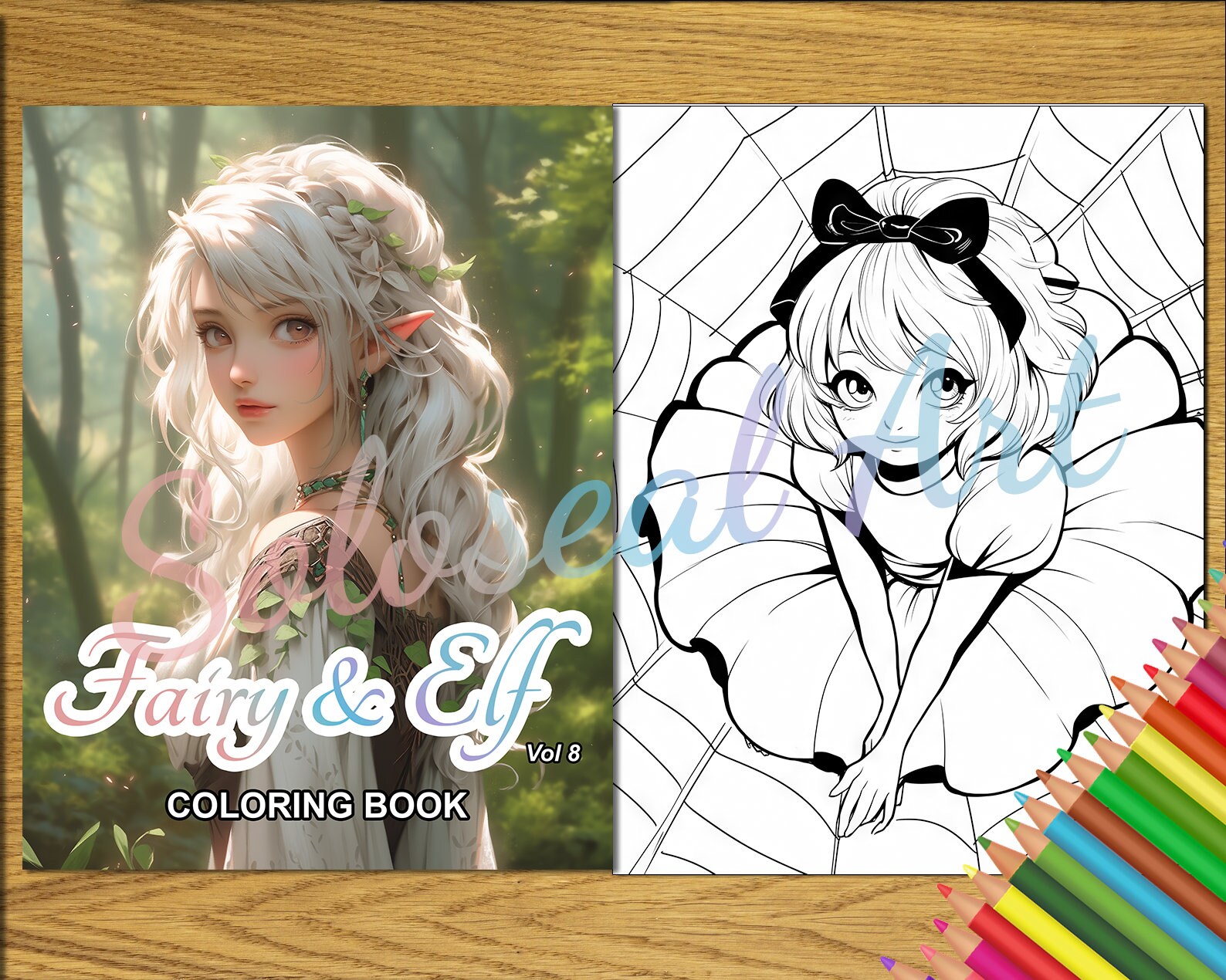 Fairy and Elf Coloring Book Vol 8 - Instant Download With Free Poster ...