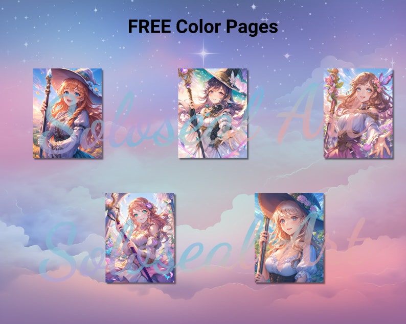 Shojo Magical Girls Coloring Pages - 60 Printable Anime Pages, Full ...