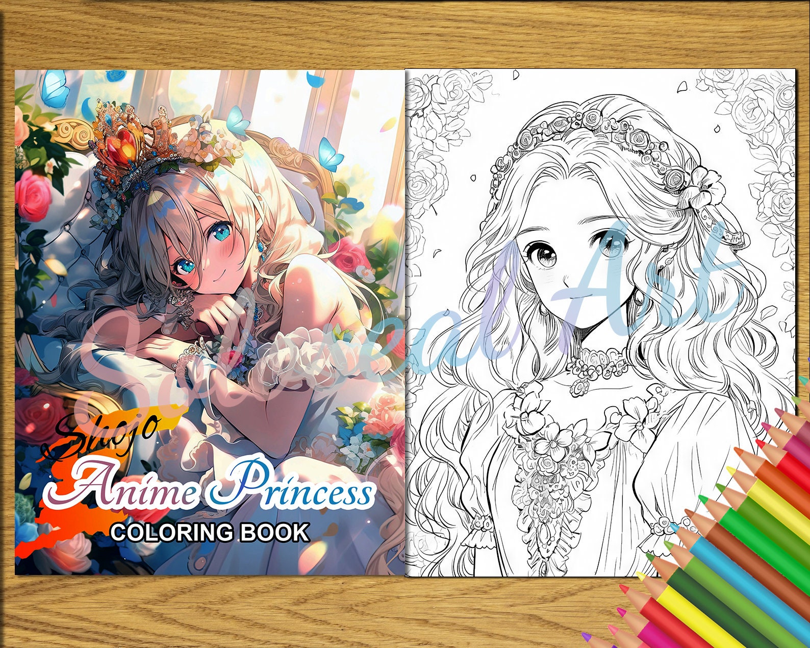 Shojo Anime Princess Coloring Book 8.5 X 11 Digital Download, 50 Pages ...