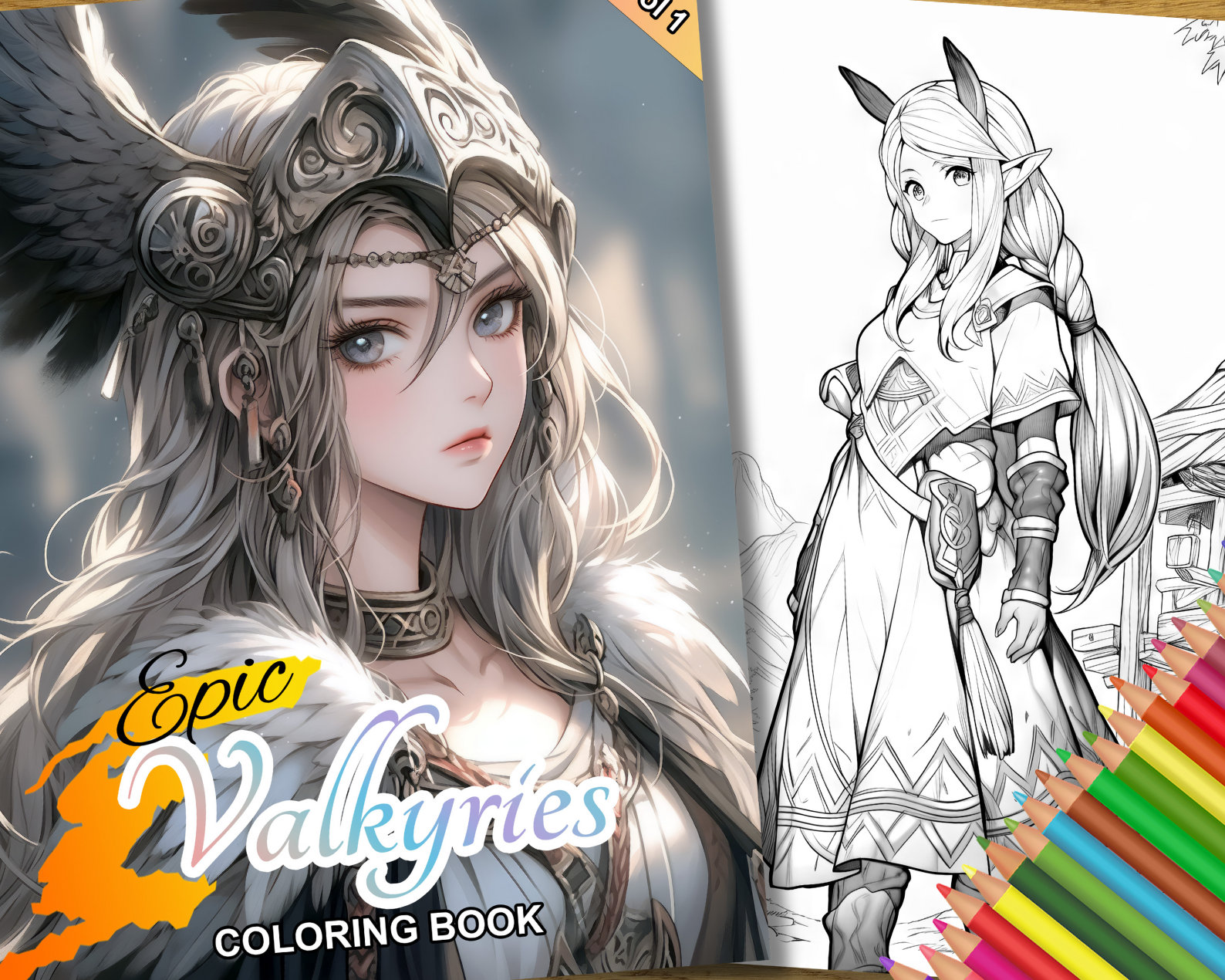 Epic Valkyries Coloring Book Vol 1 Grayscale & Light Version Pages Free ...