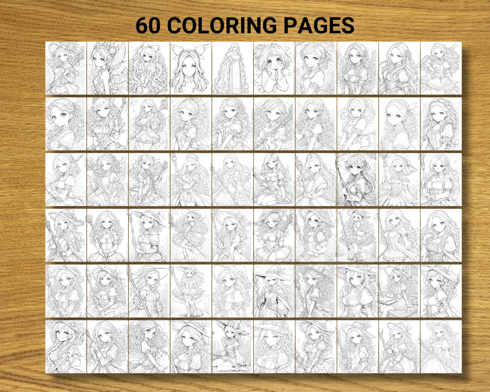 Shojo Magical Girls Coloring Pages - 60 Printable Anime Pages, Full ...