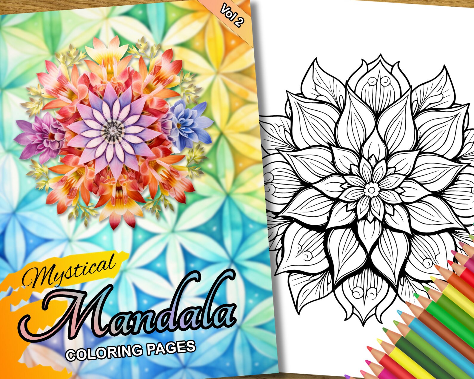 Mystical Mandala Coloring Pages Vol 2 for Adults - 108 Intricate ...