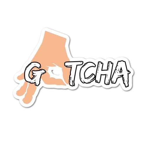 Gotcha Circle Hand Game Funny Waterproof Sticker for Laptop - Etsy