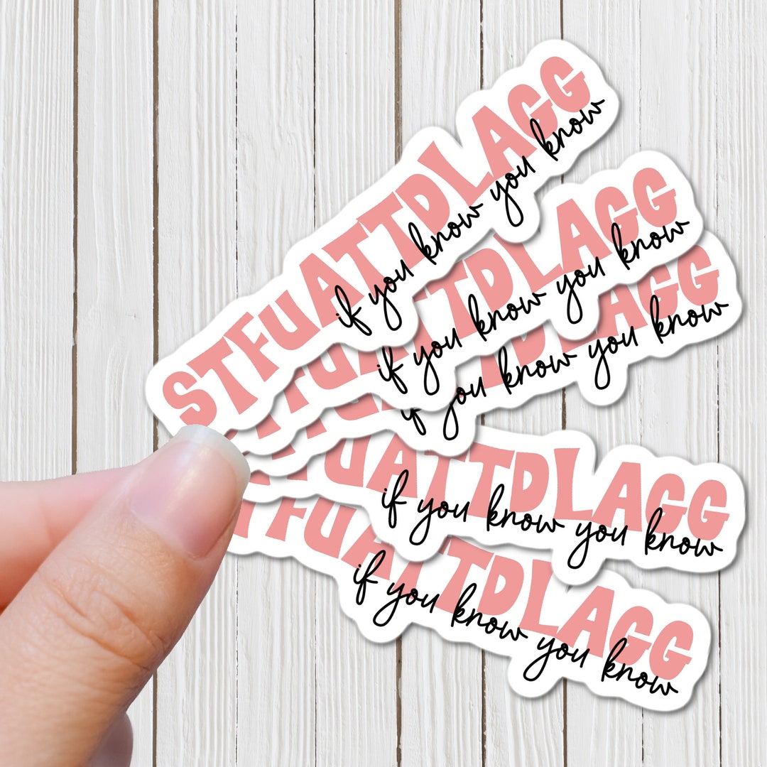 Set of 5 Stickers STFUATTDLAGG If You Know You Know Cute Waterproof ...