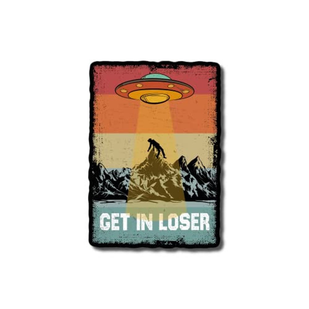 Retro Alien Get in Loser UFO Decal Sticker - Etsy