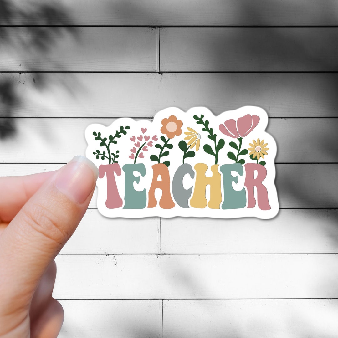 Teacher Flower Teaching Appreciation Sticker Laptop Decal - Etsy