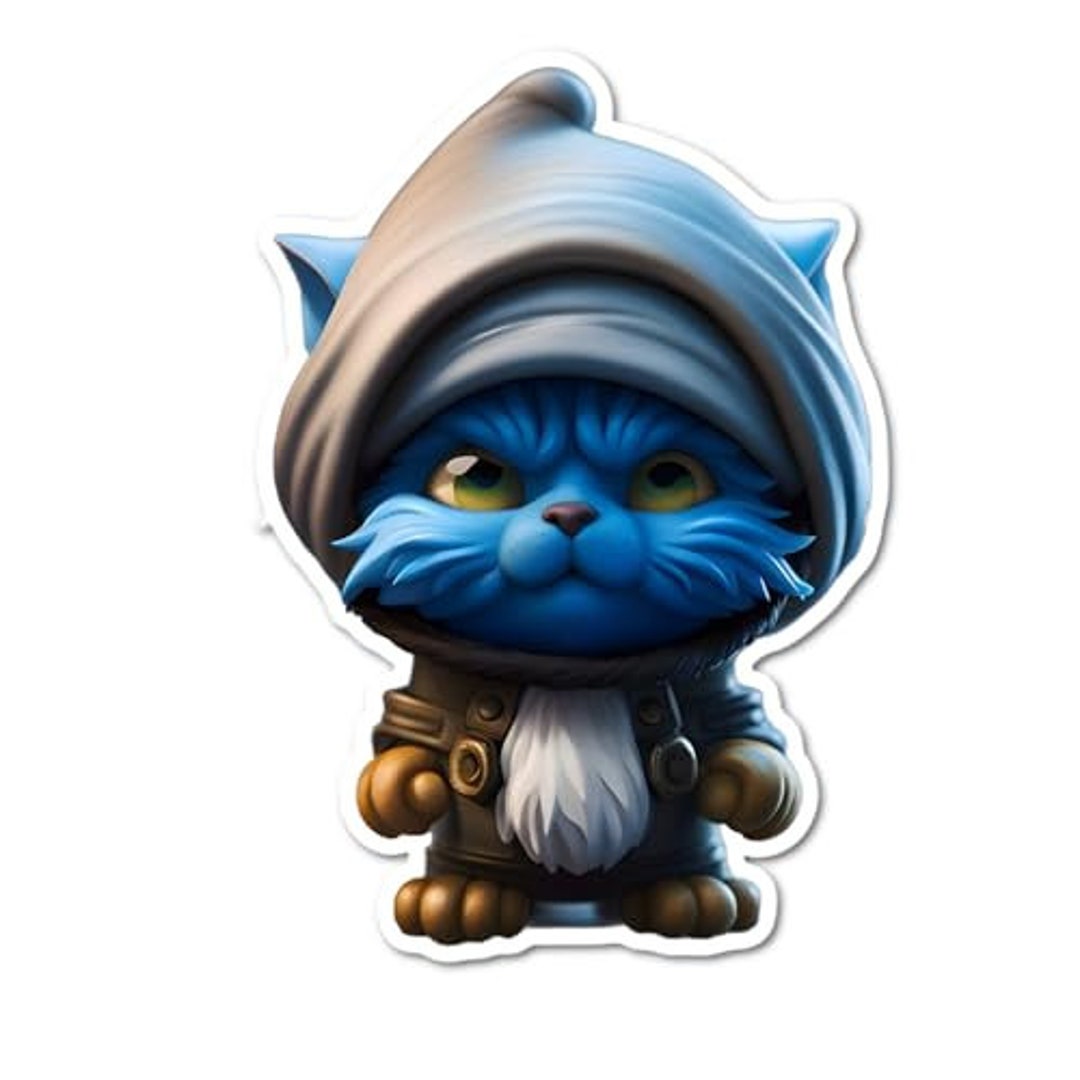 Blue Smurf Cat Sticker Decal - Etsy