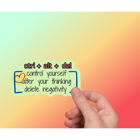 CTRL Alt Delete Mental Health Wellness Waterproof Sticker | Etsy