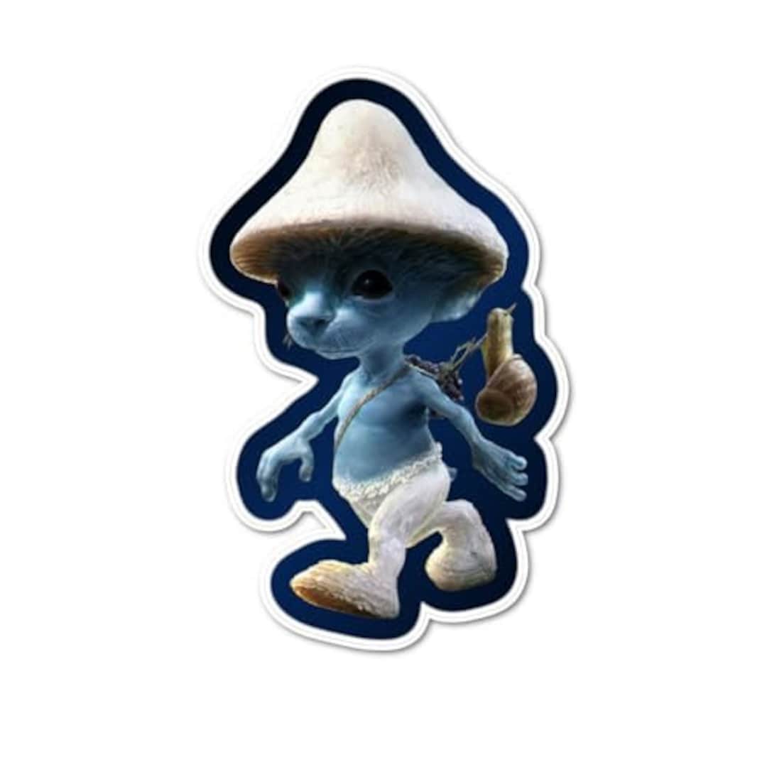 Blue Smurf Cat Sticker Decal - Etsy