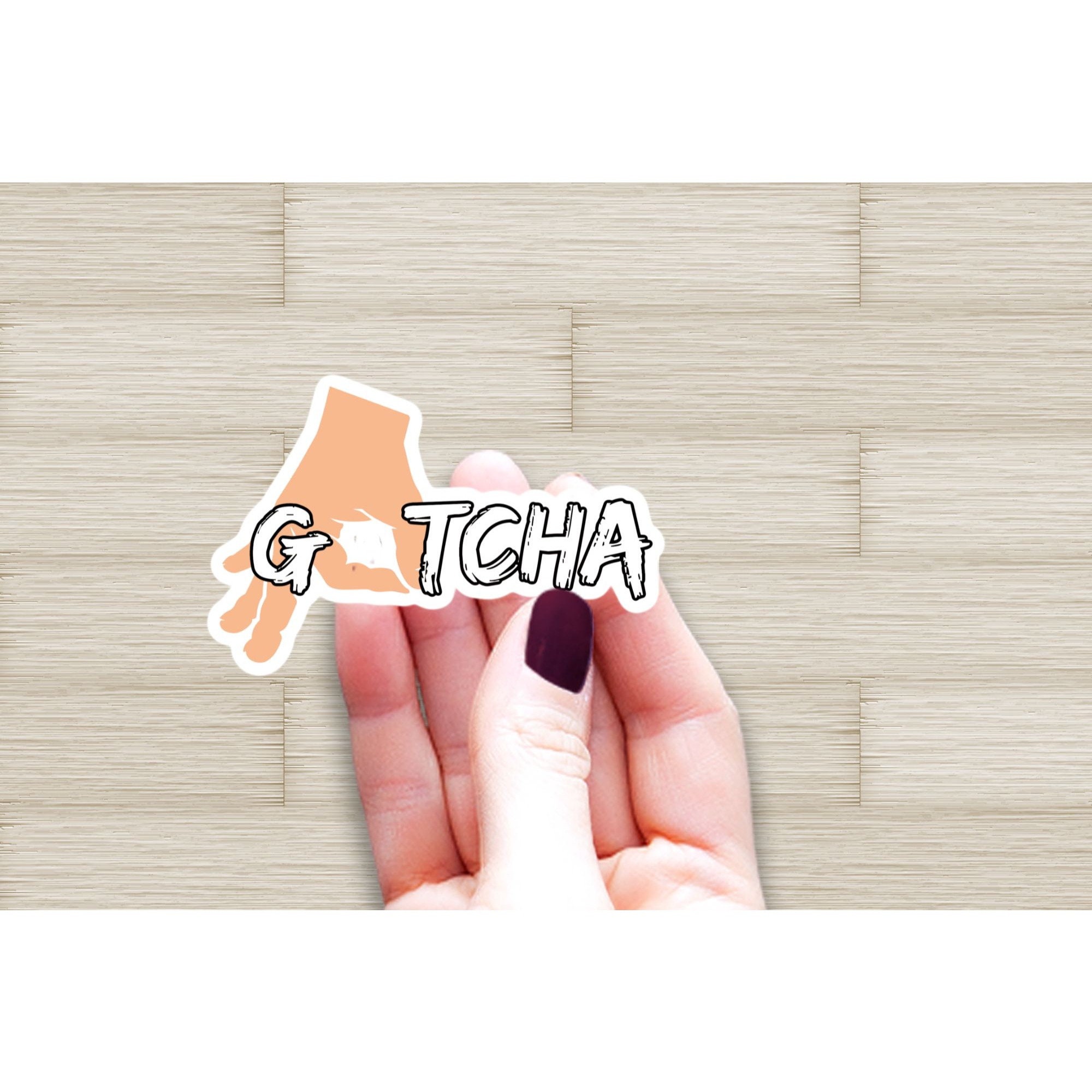 Gotcha Circle Hand Game Funny Waterproof Sticker for Laptop | Etsy