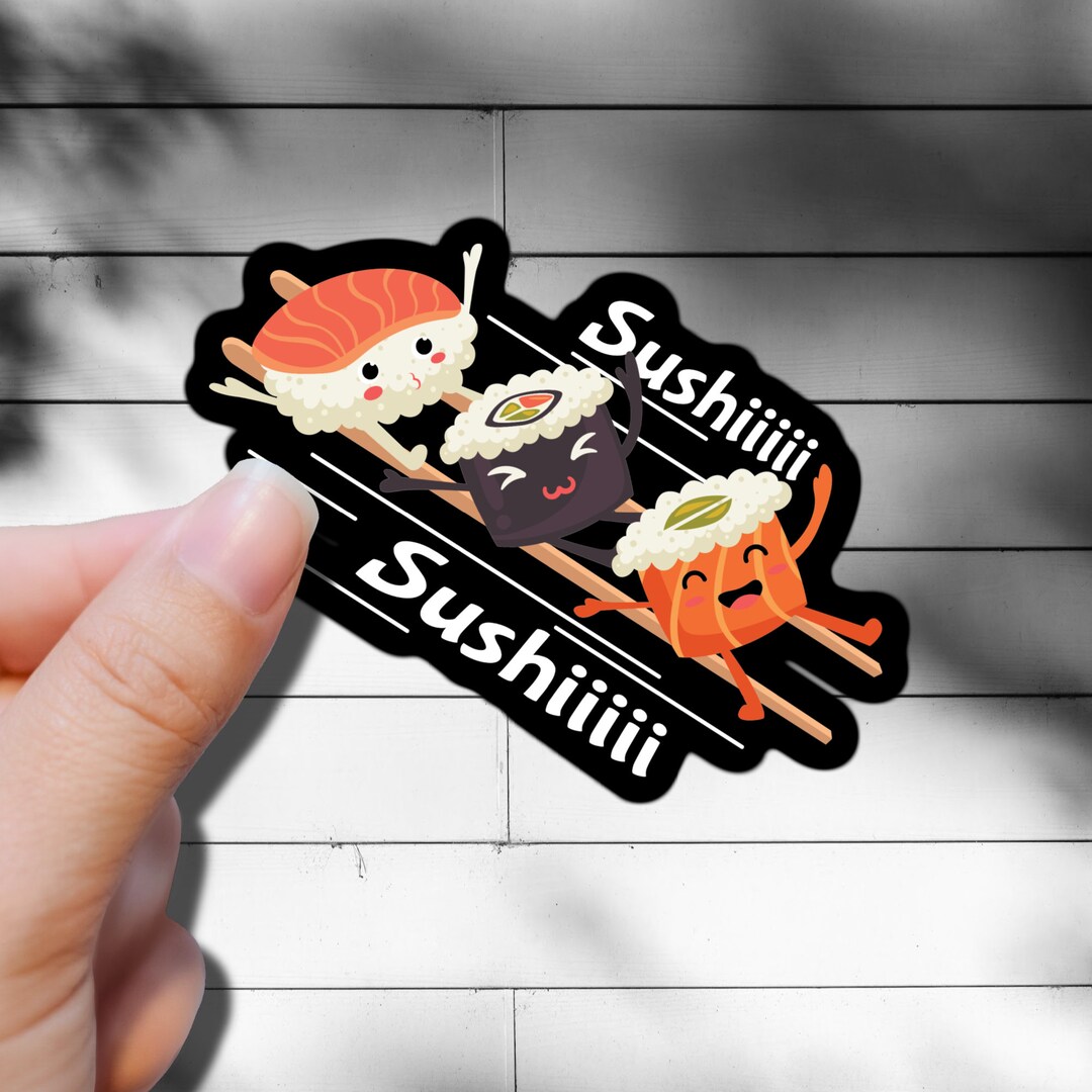 Sushi Sliding on Chopsticks Funny Kawaii Laptop Decal Sticker - Etsy