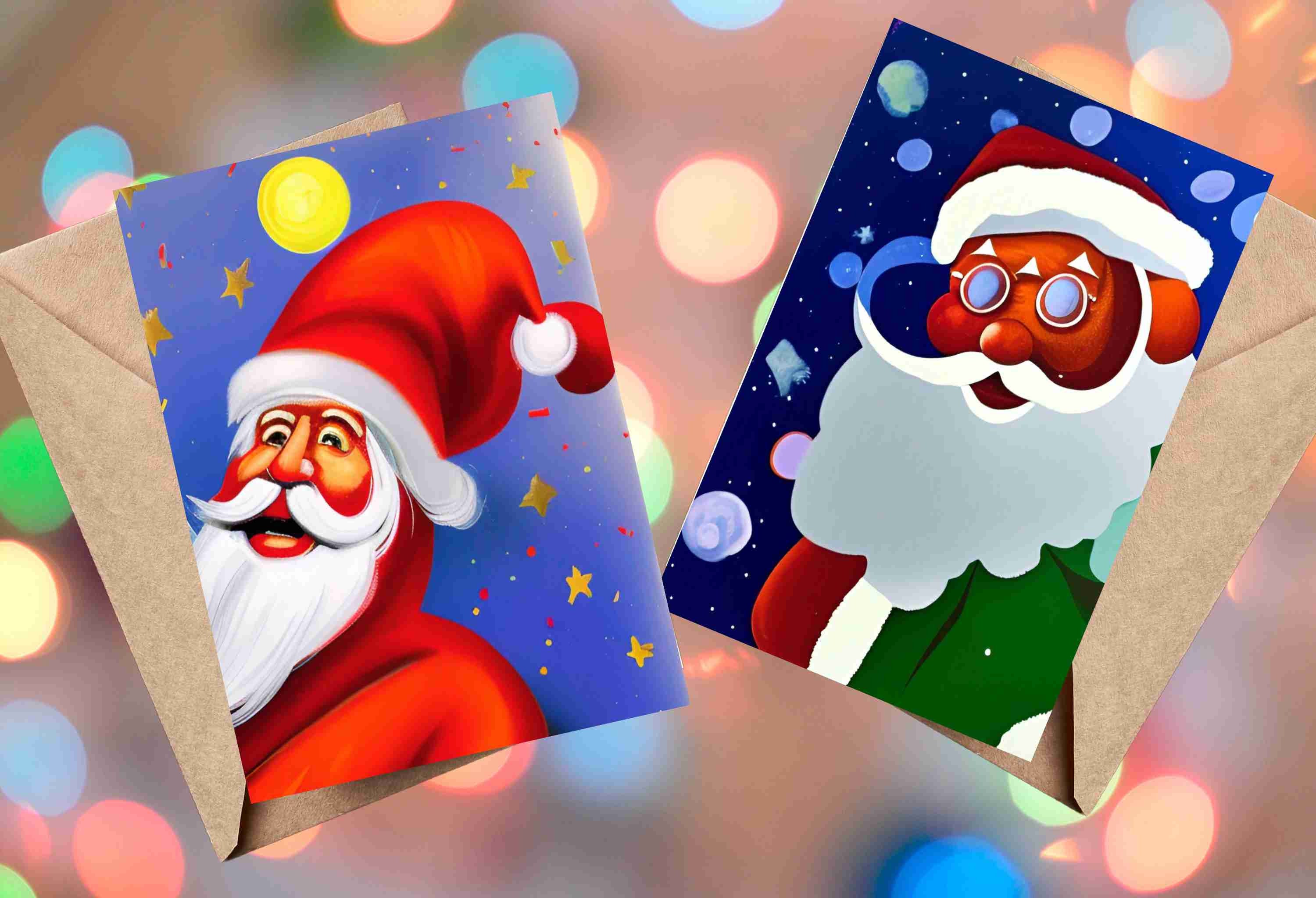 Santa in Space Card Series 12 Printable Holiday Cards - Etsy