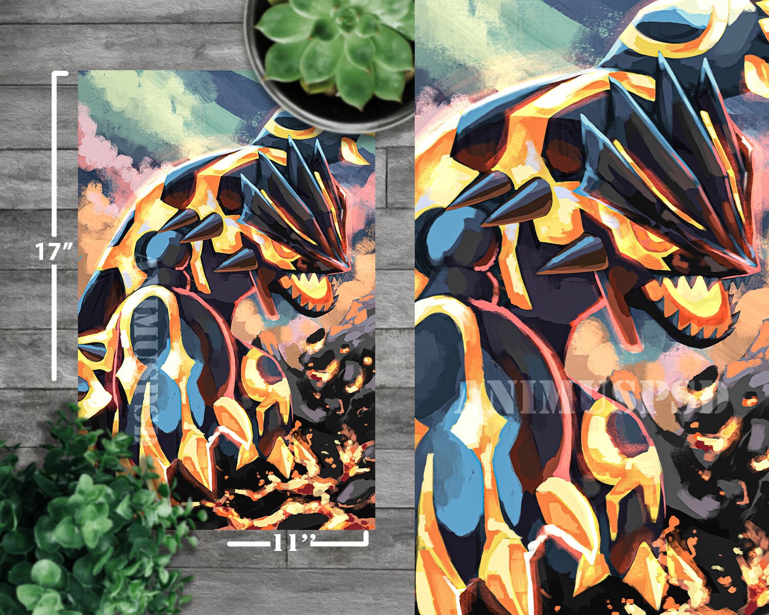 Groudon Art Print - 11 X 17 - Etsy