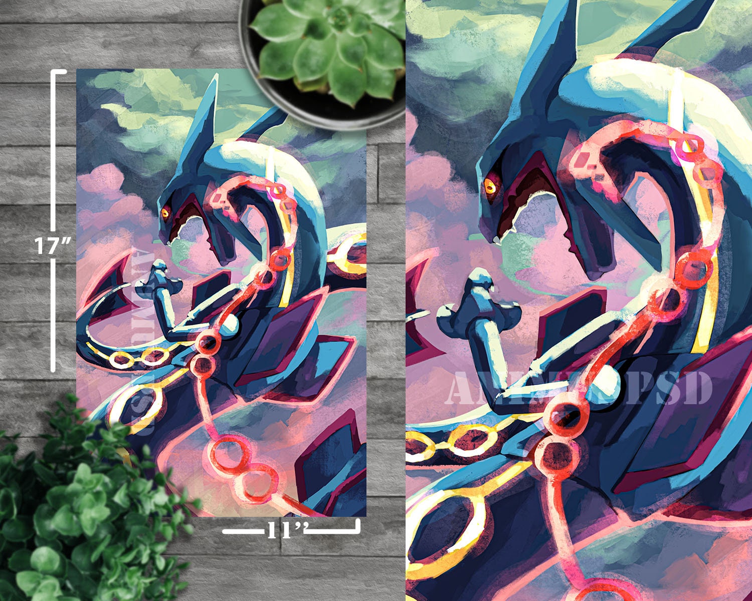 Rayquaza Art Print 11 X 17 - Etsy