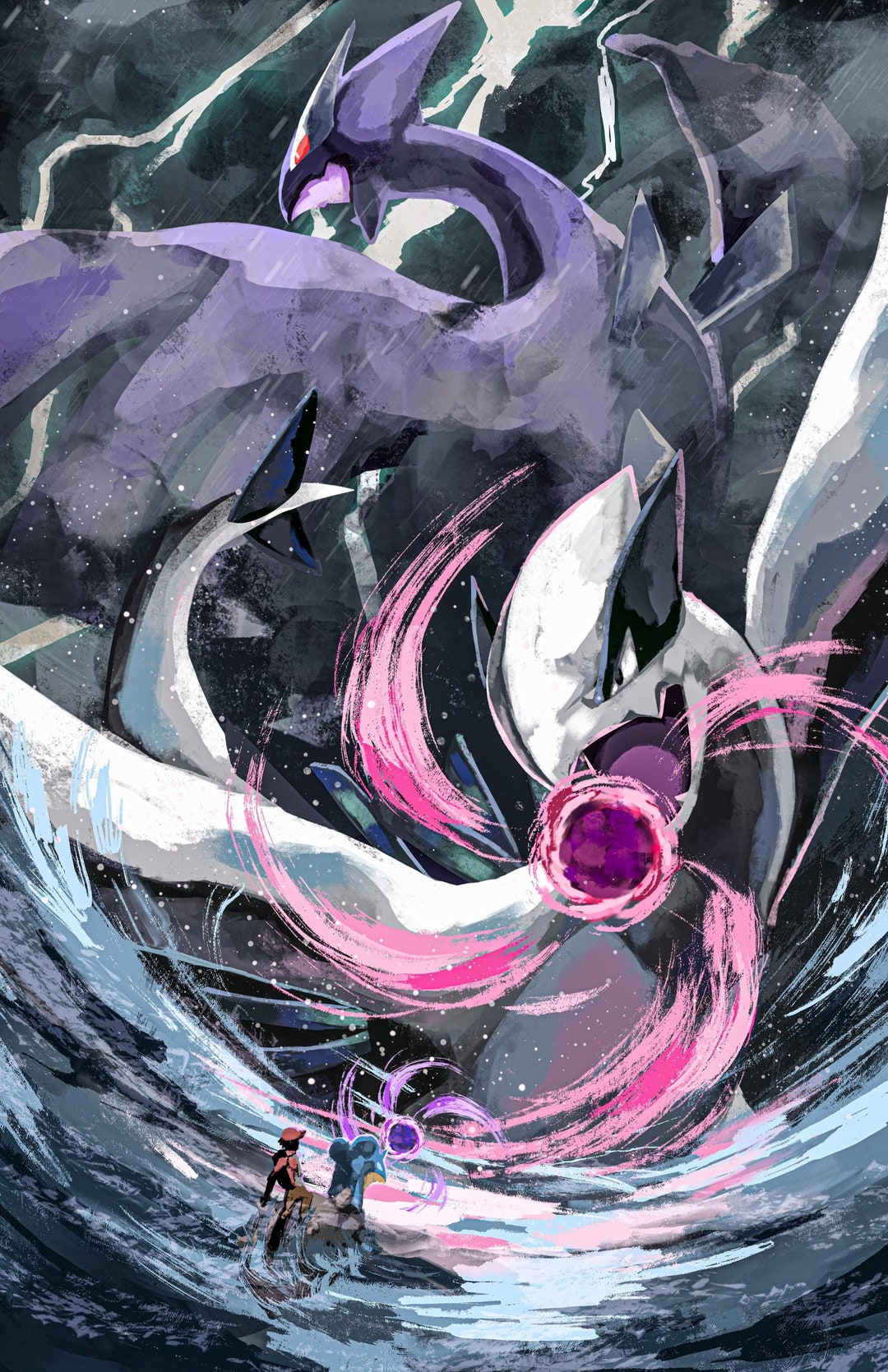 Shadow Lugia Art Print - 11 X 17 - Etsy