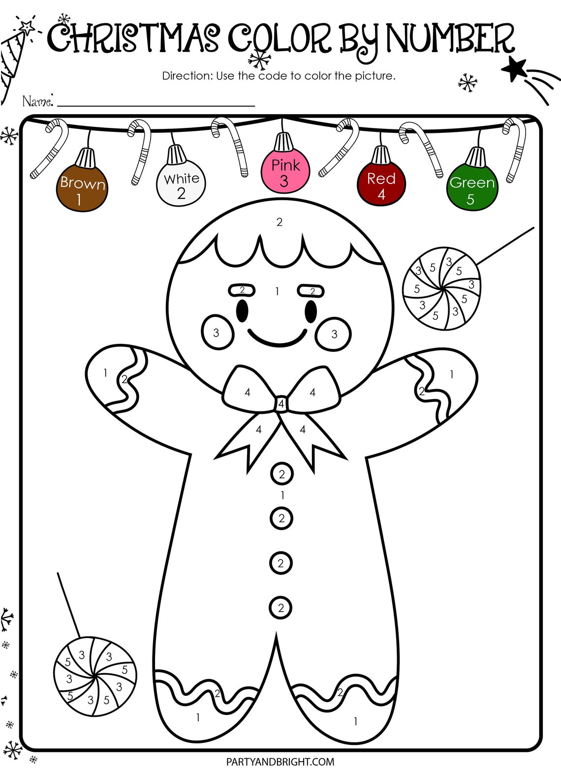 Christmas Color by Number Printable PDF | Holiday Coloring Sheets ...
