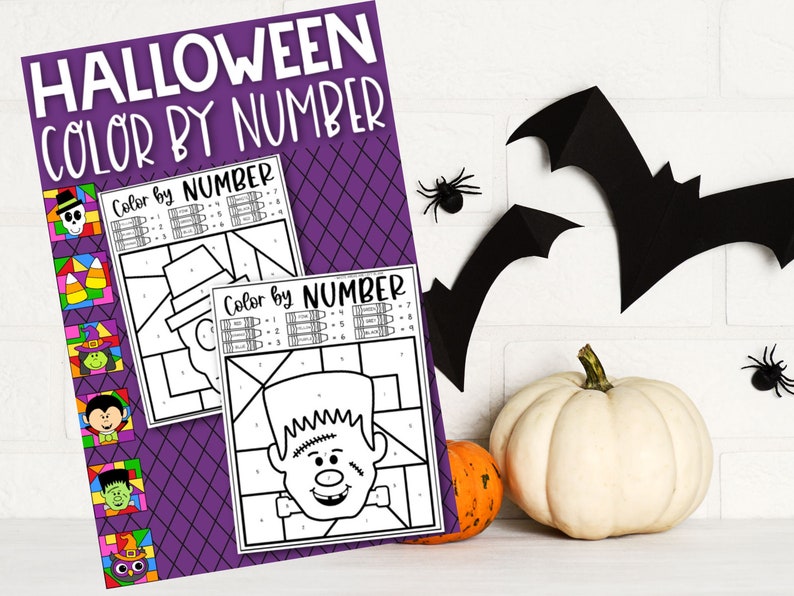 Halloween Color by Number Printables, Paint by Number Printable ...