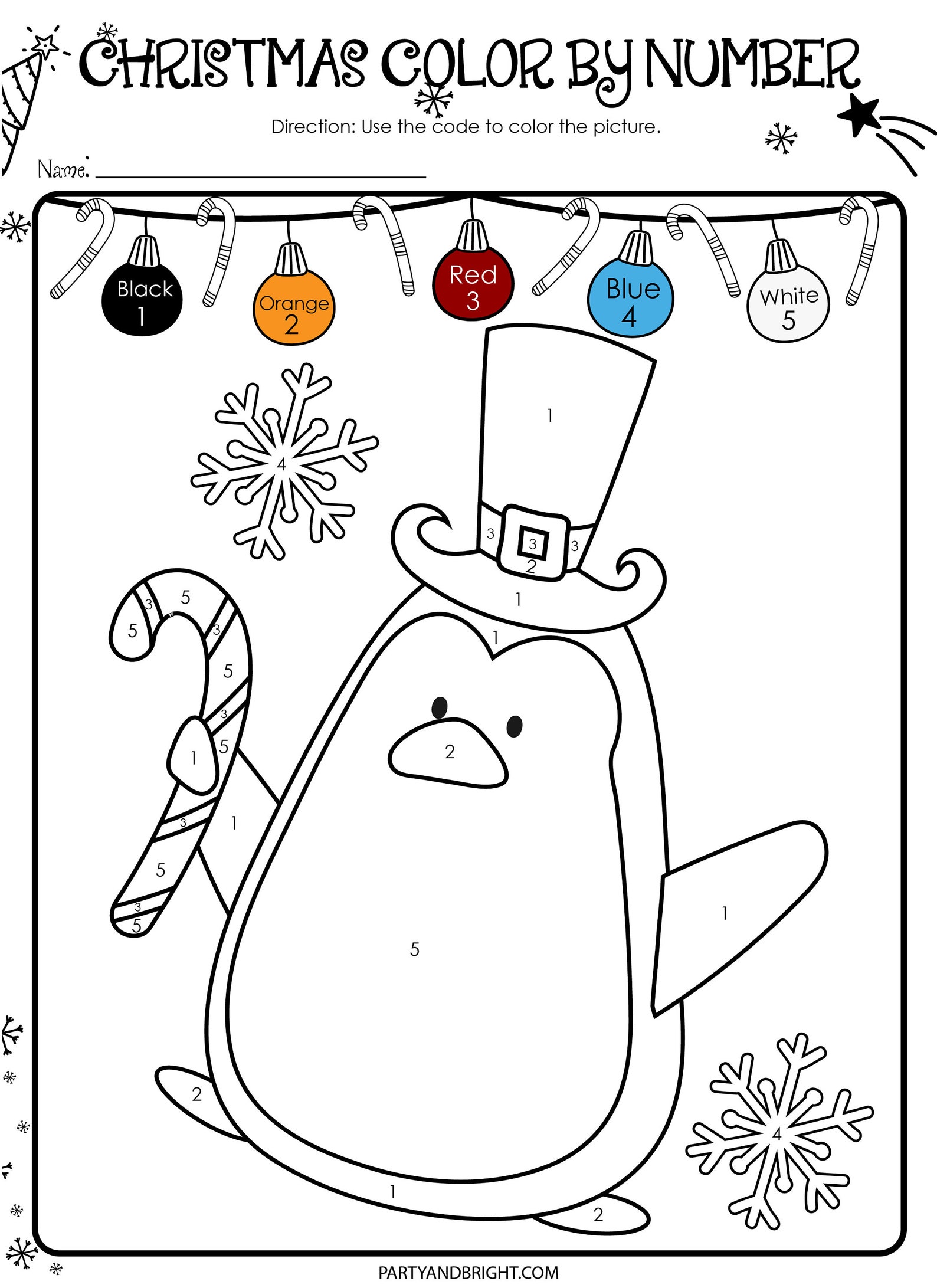Christmas Color by Number Printable PDF | Holiday Coloring Sheets ...