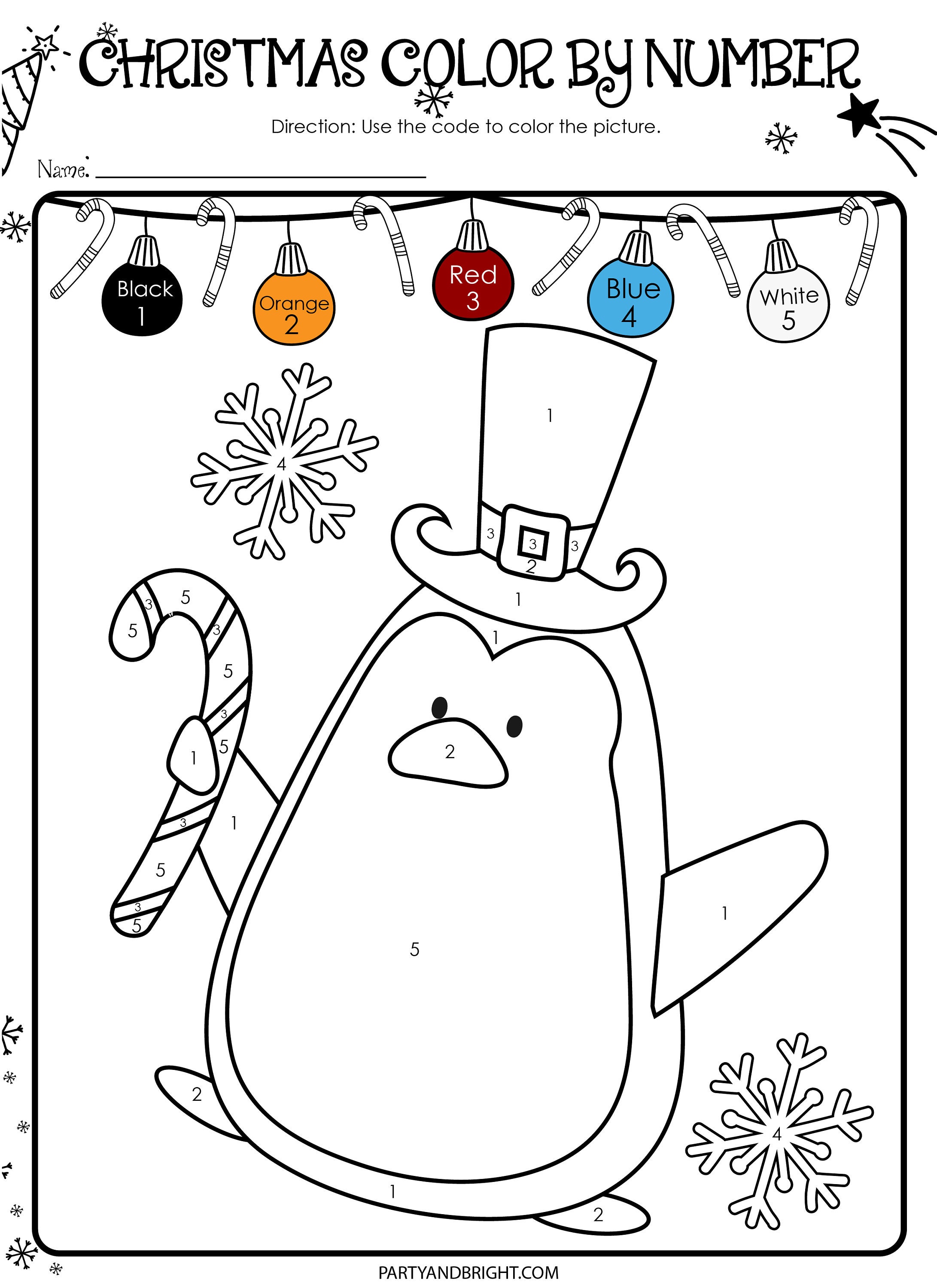 Christmas Color by Number Printable | Holiday Coloring Pages (PDF) - Etsy