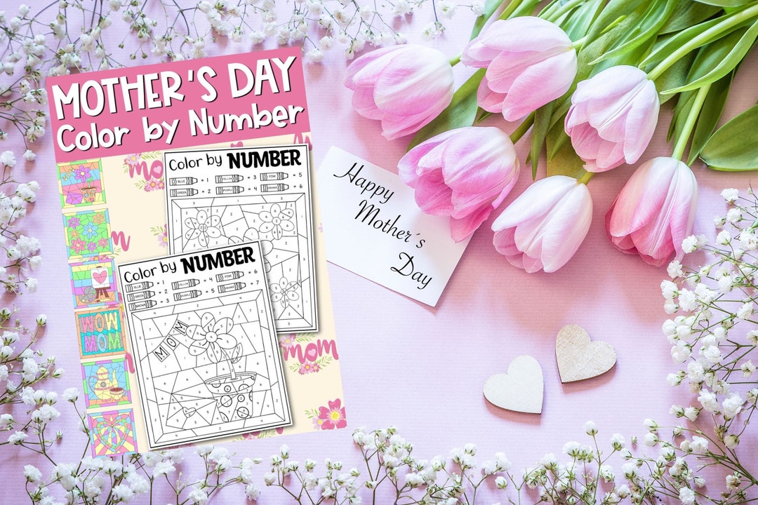 Mother's Day Color by Number, Mothers Day Gift Idea, Gift for Mom From ...