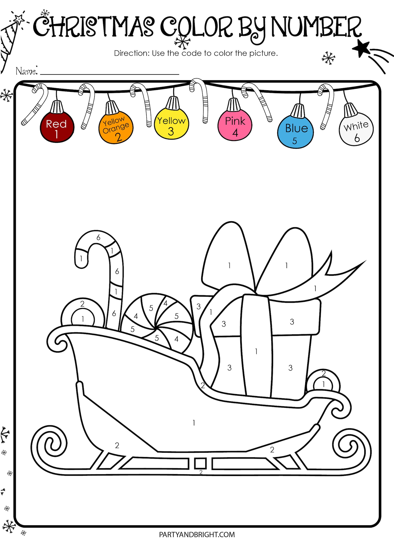 Christmas Color by Number Printable PDF | Holiday Coloring Sheets ...