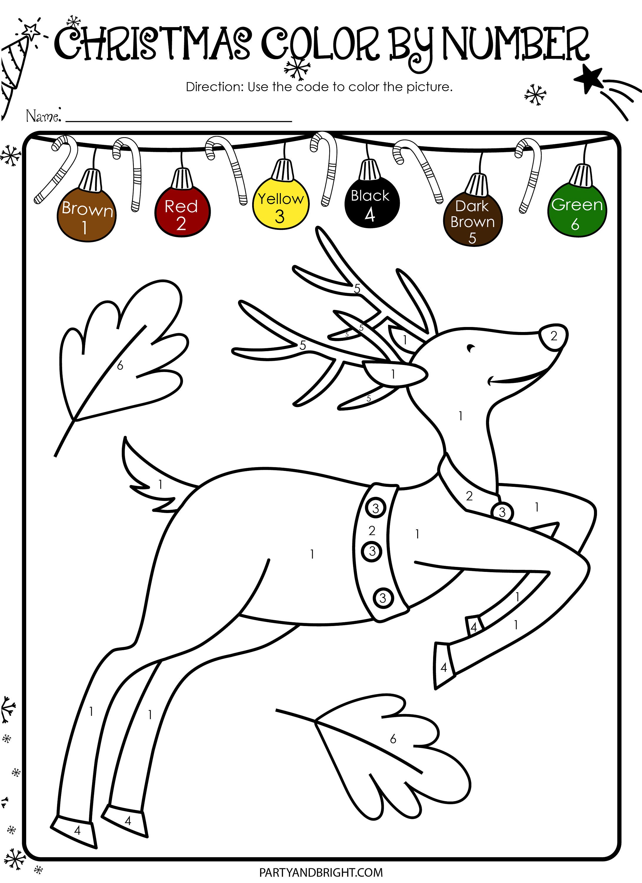 Christmas Color by Number Printable PDF | Holiday Coloring Sheets ...