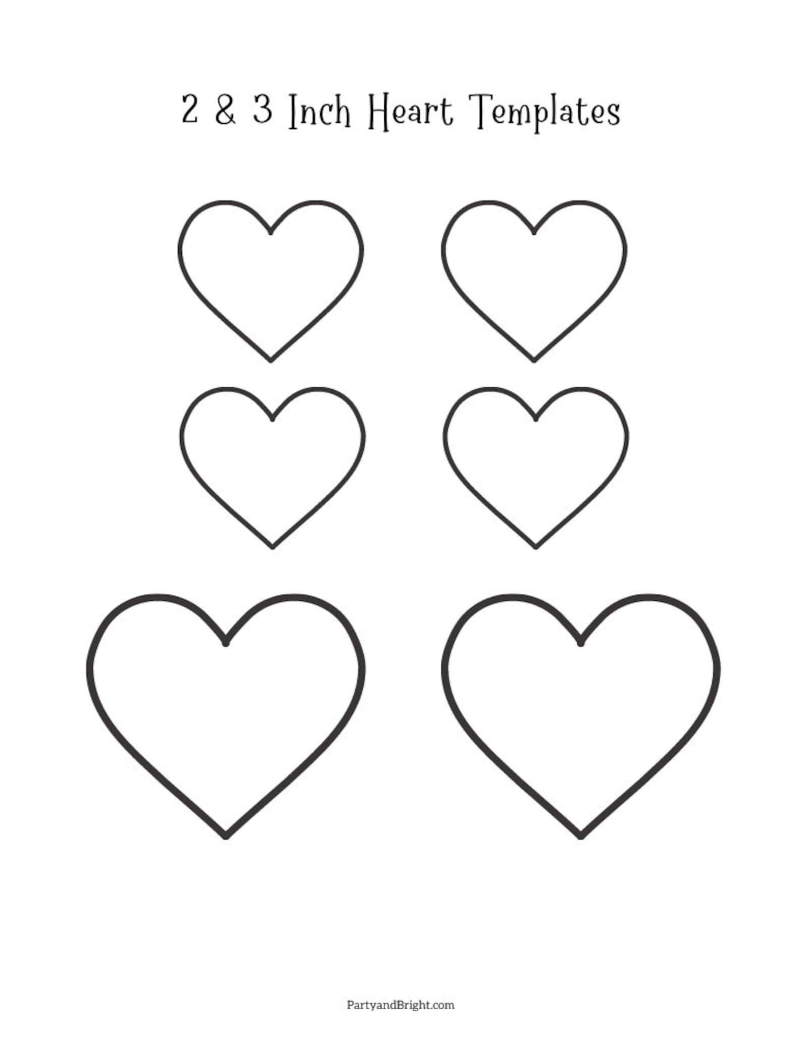 Printable Heart Templates, Craft & Decor Stencils (digital PDF) - Etsy