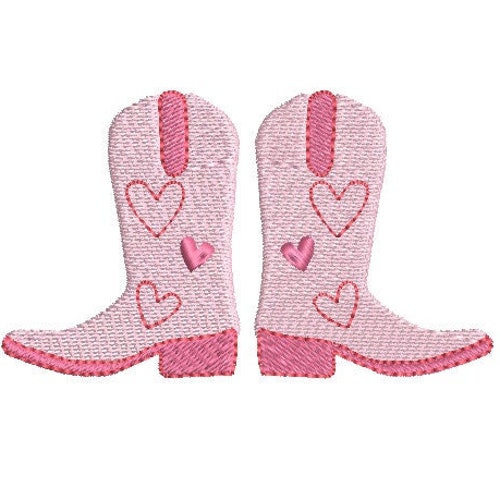 Fabulous Heart Boots 4 Sizes Digital Embroidery File - Etsy