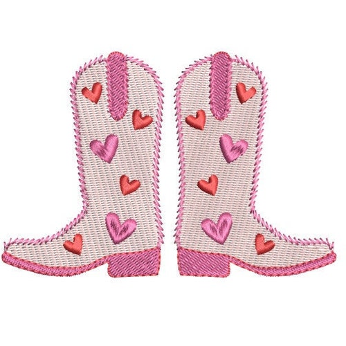 Fabulous Heart Boots 4 Sizes Digital Embroidery File - Etsy