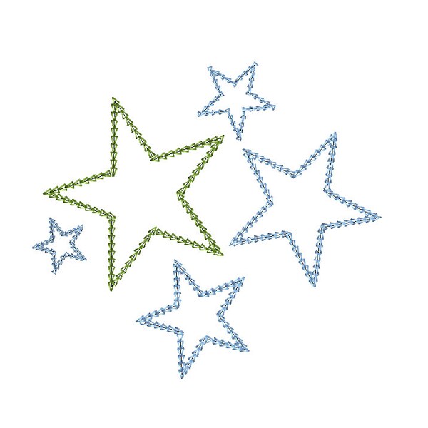 Stars Embroidery Design - Etsy