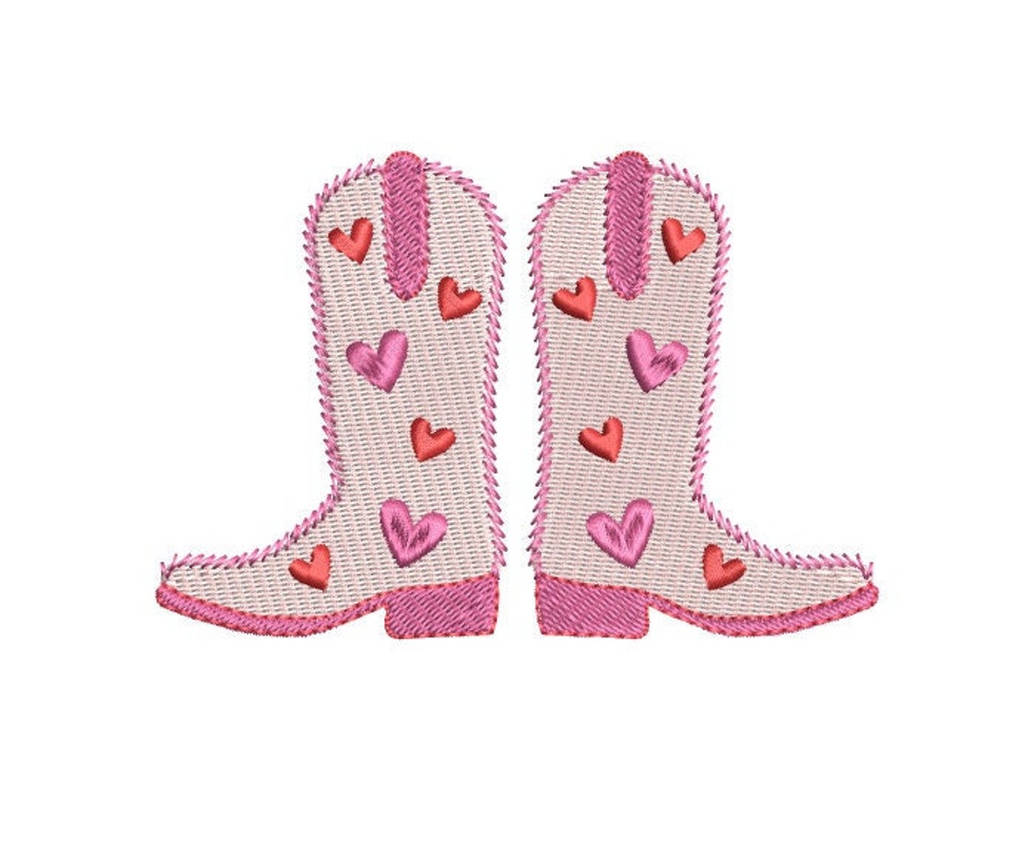 Fabulous Heart Boots 4 Sizes Digital Embroidery File - Etsy