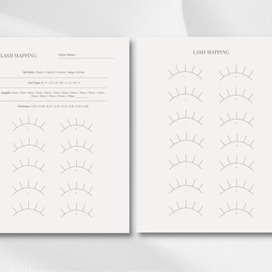 Lash Mapping Sheets, Lash Mapping Templates, Lash Mapping Guide ...
